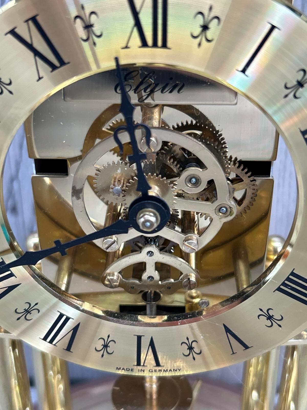 Elgin Antique Gold Plated Pendulum Clock With Glass Dome - Etsy