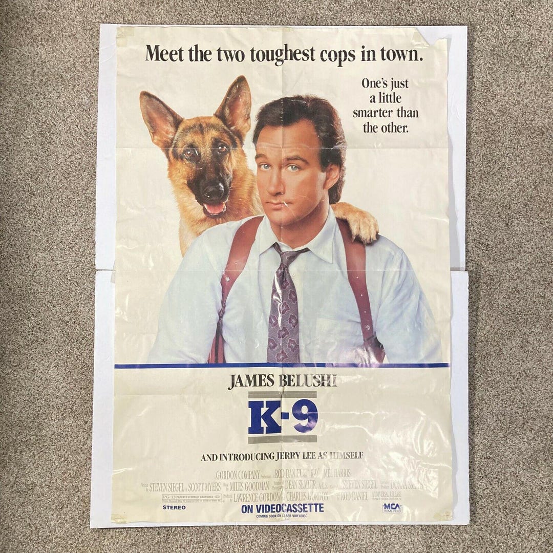 K-9 Movie Poster - Vintage 1990 Film Featuring James Belushi - Etsy