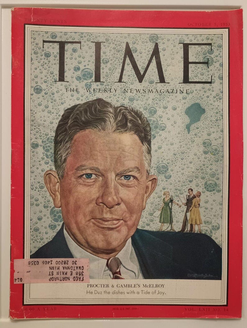 Time Magazine October 5, 1953 Procter & Gamble's Neil Mcelroy 624 - Etsy