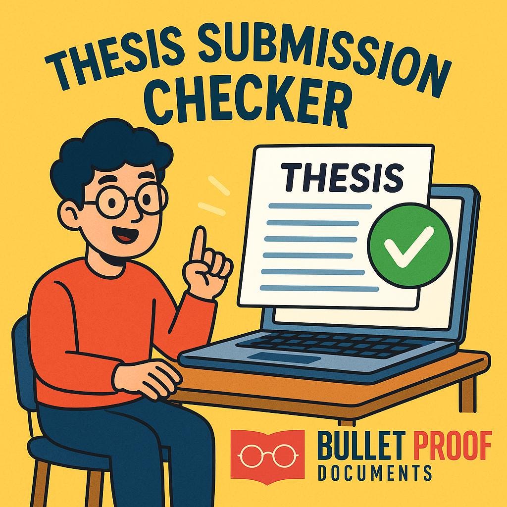 Thesis Checklist - is It Ready for Submission? - Etsy