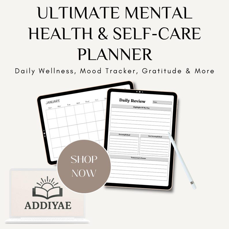 Ultimate Mental Health - Self-care Planner – Daily Wellness, Mood ...
