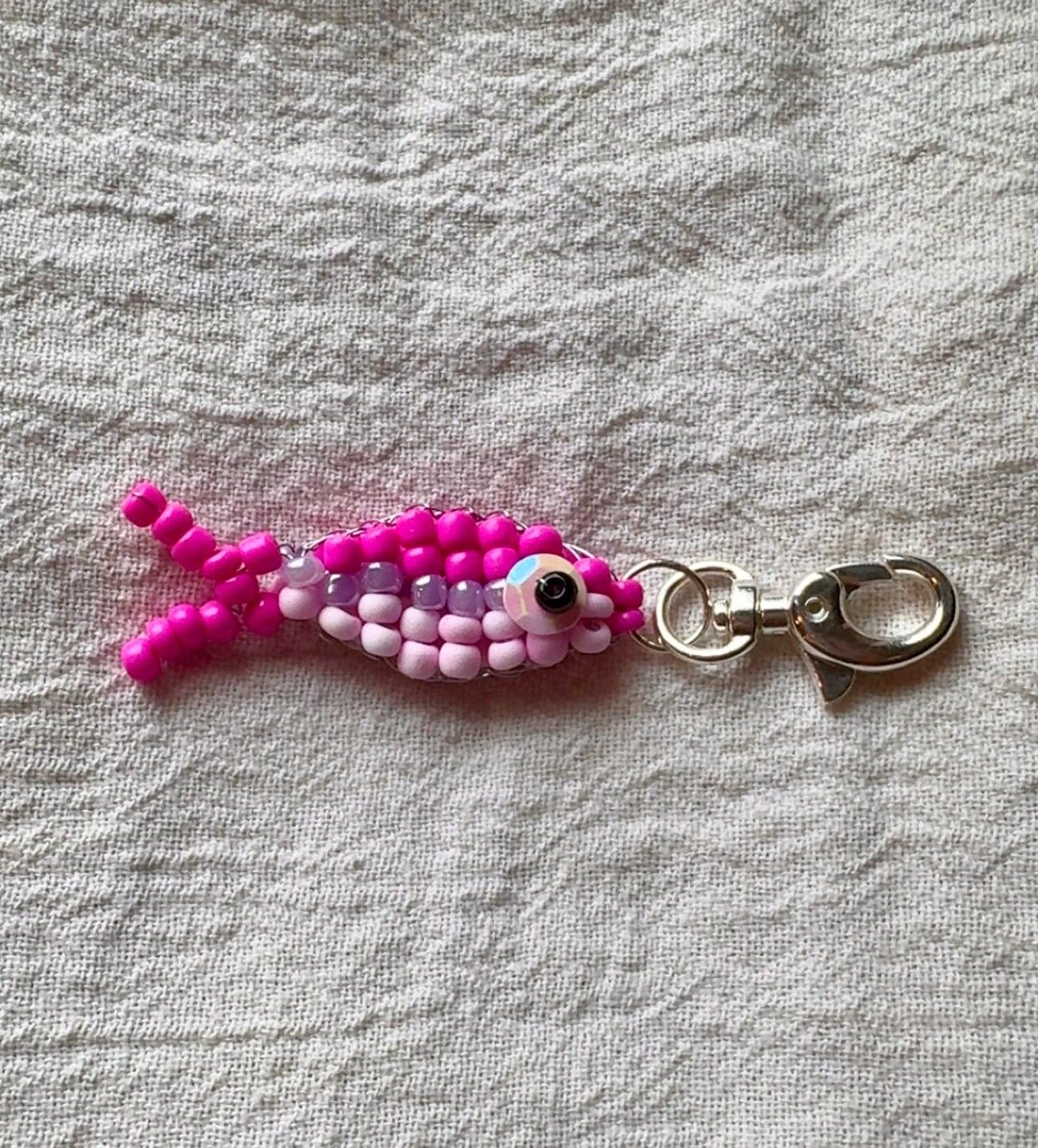 Beaded Fish Keychain - Etsy