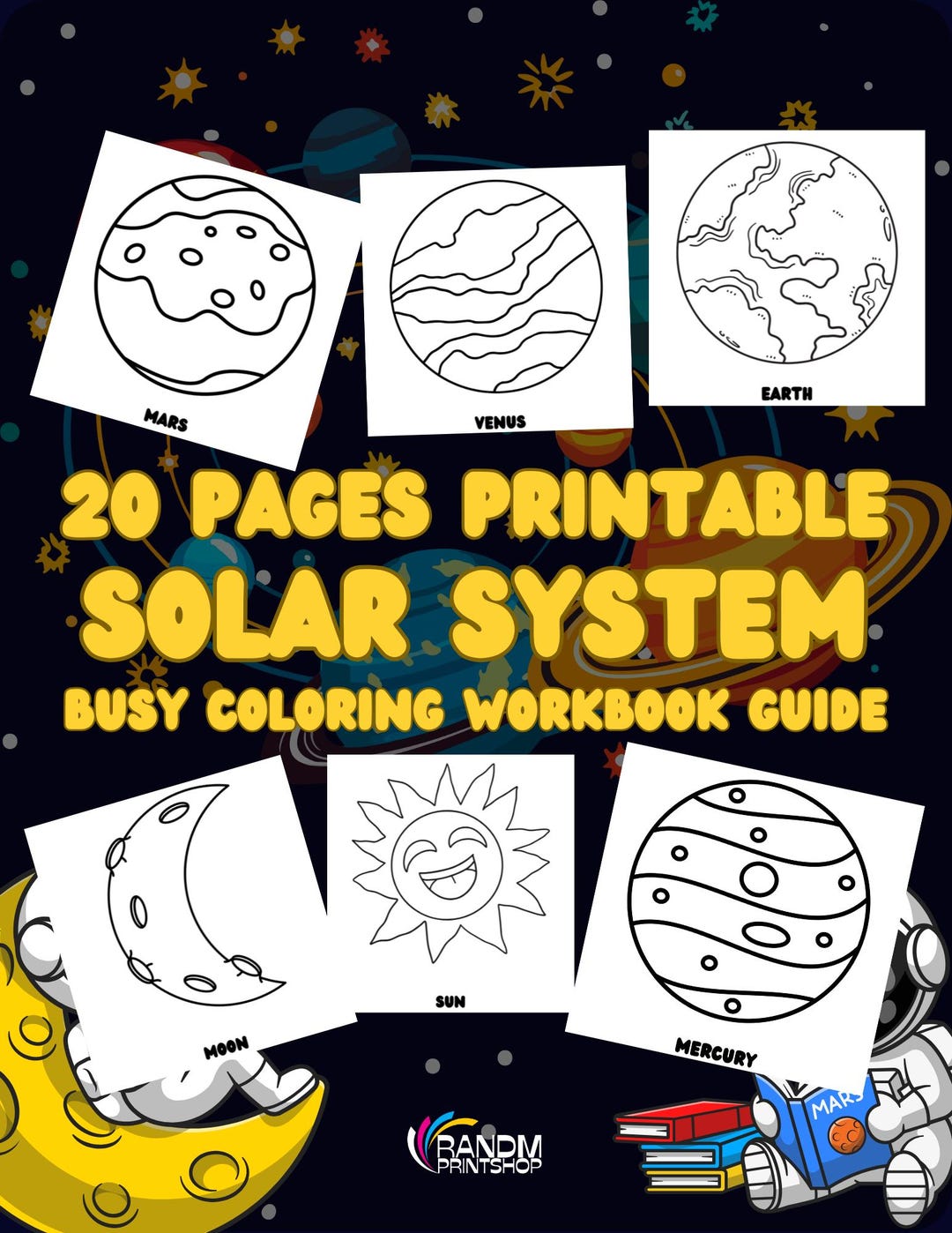 Printable Solar System Coloring Guide and Busy Workbook for Kids - Etsy