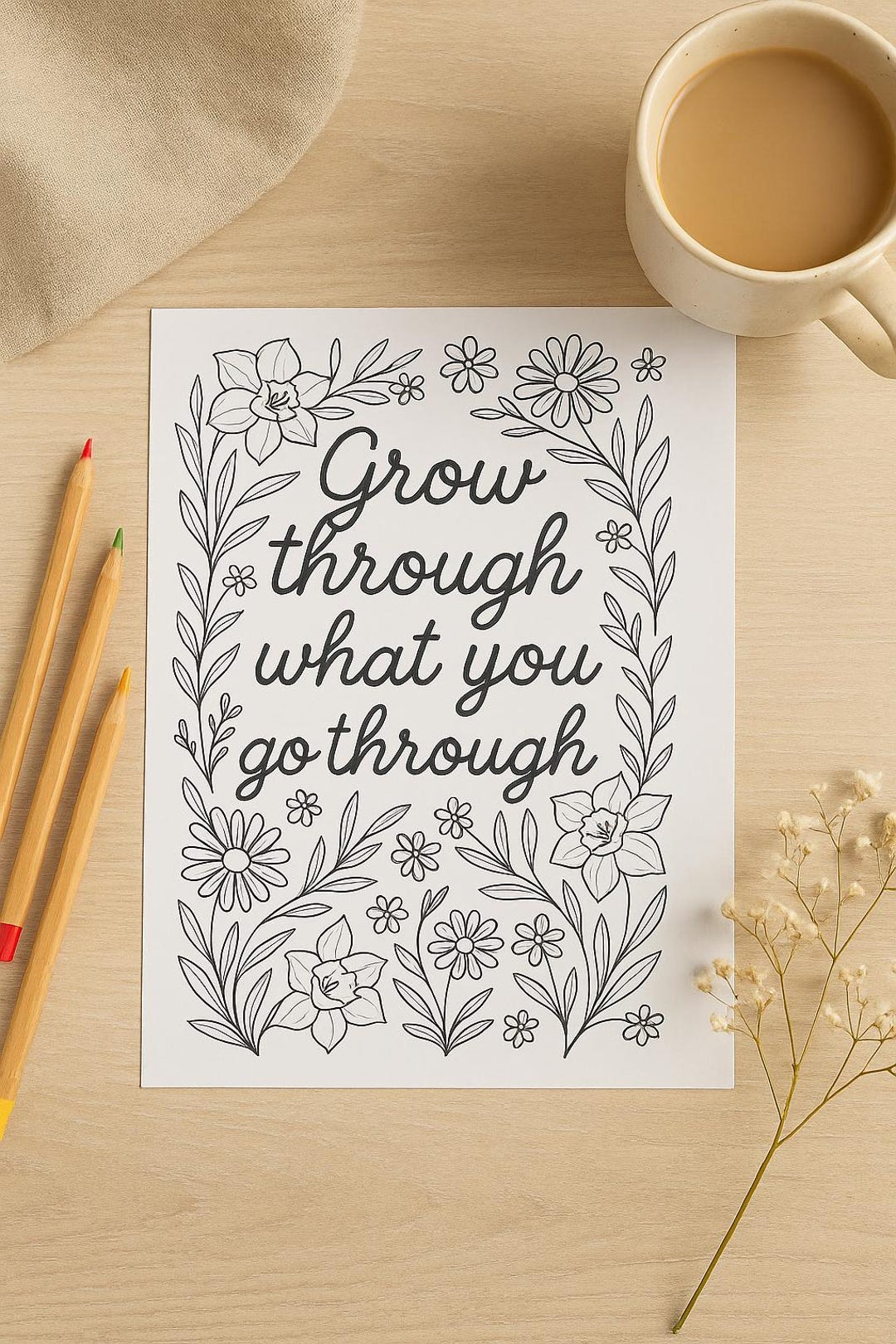 Mindful Coloring Pages for Moms – Cozy Printable Art With Quotes ...