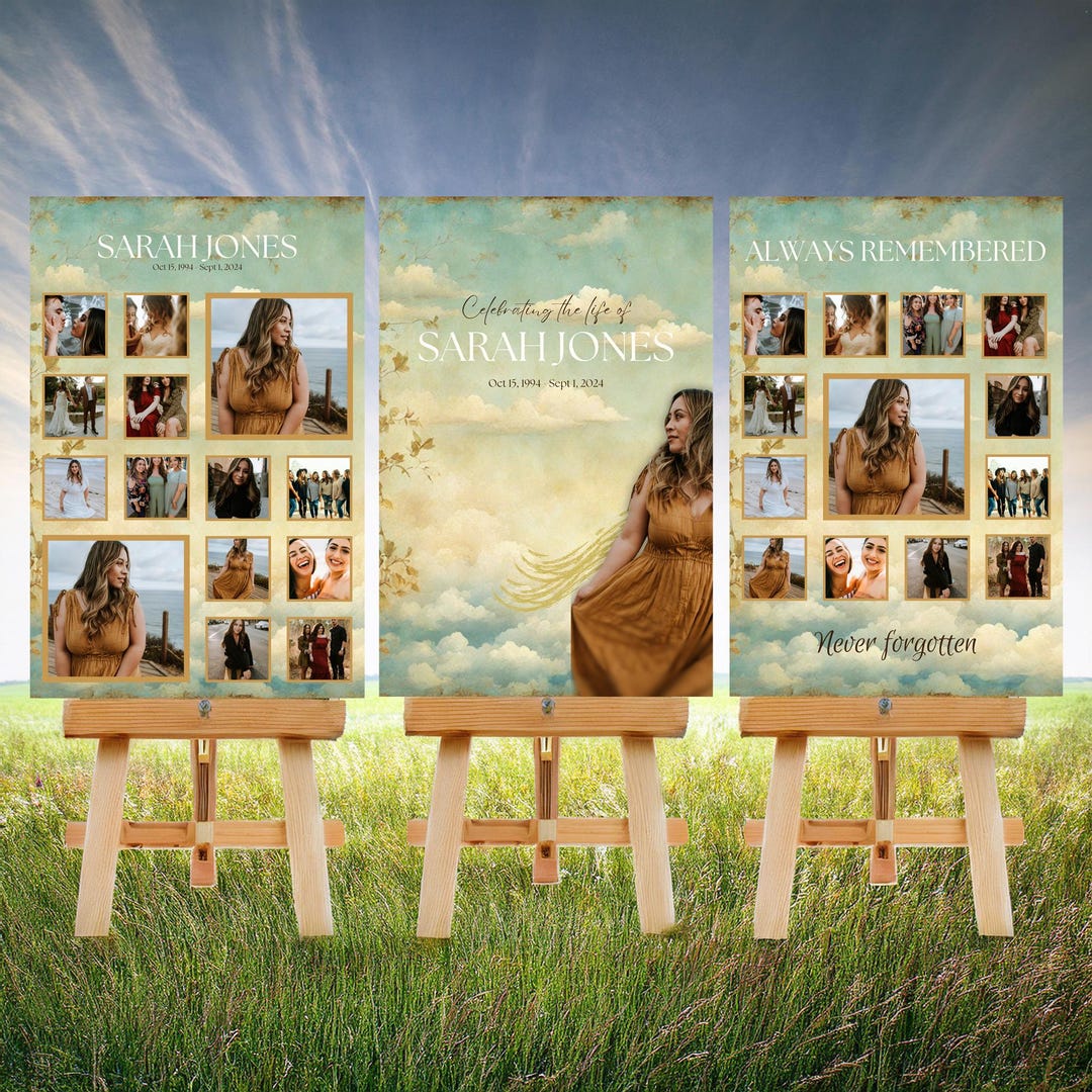 Funeral Sign Template for Man, Printable Celebration of Life Sign for ...