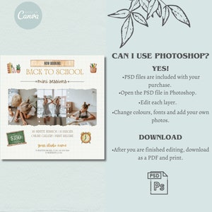 Back to School Mini Session Template Kids Photography School Minis ...