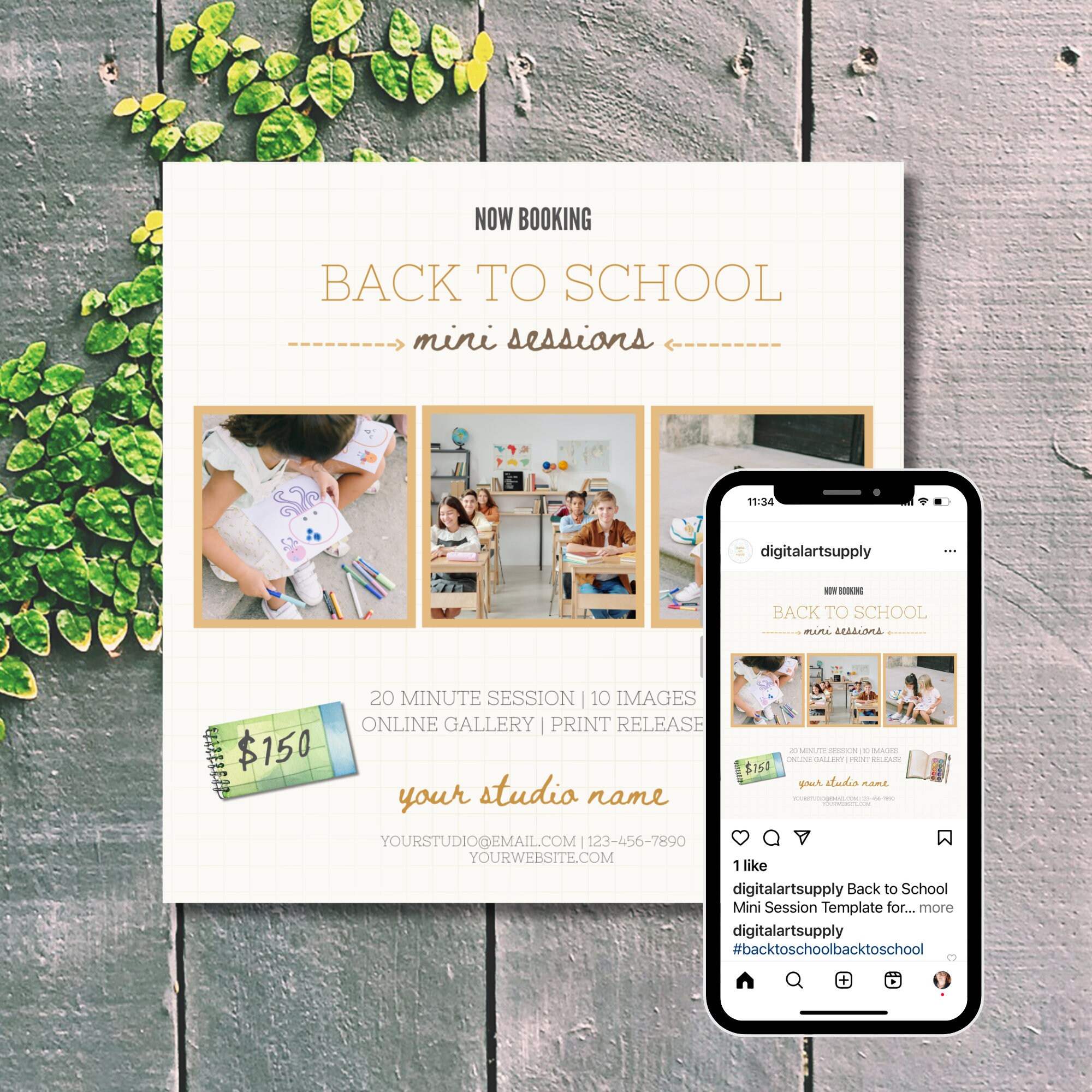 Back to School Mini Session Template | Kids Photography School Minis ...