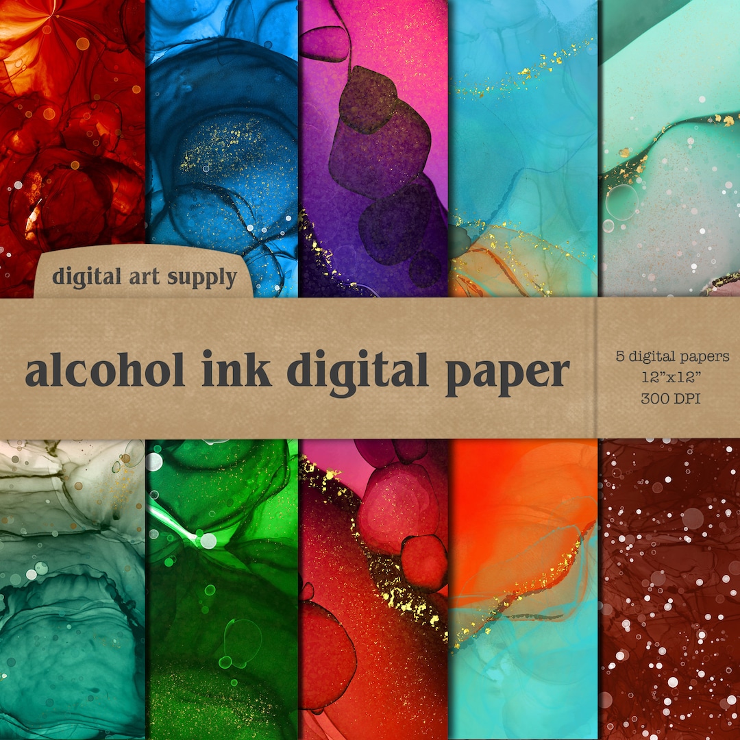 Alcohol Ink Digital Paper: Abstract Texture Backgrounds (digital ...
