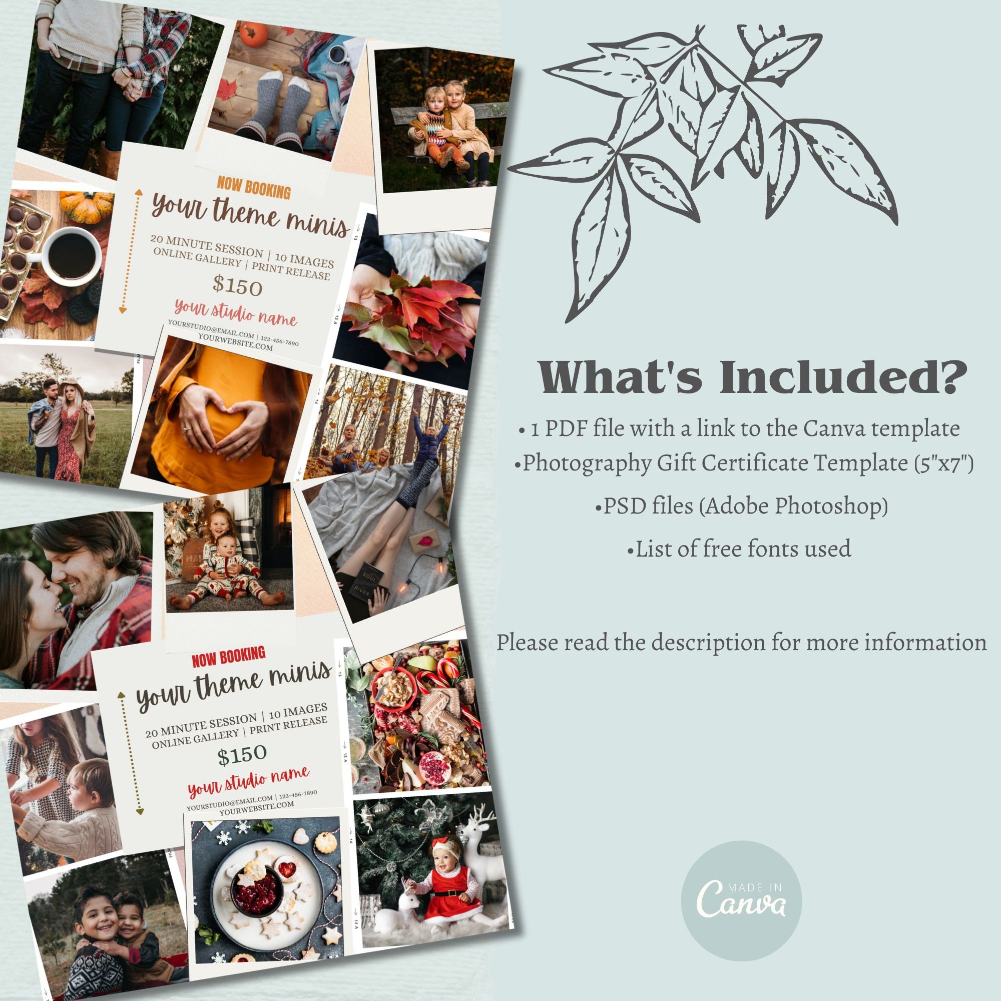 Mini Session Template Your Theme Mini Session Photo Template Canva ...