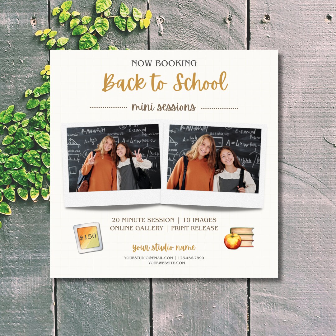 Back to School Mini Session Template: Photography Marketing (canva ...