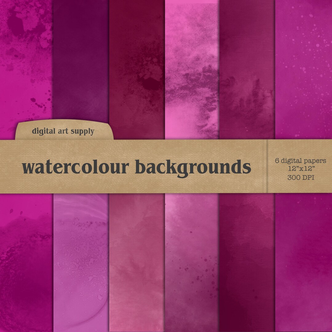 Pink Watercolour Backgrounds, Pink Digital Paper, Pink Watercolour ...
