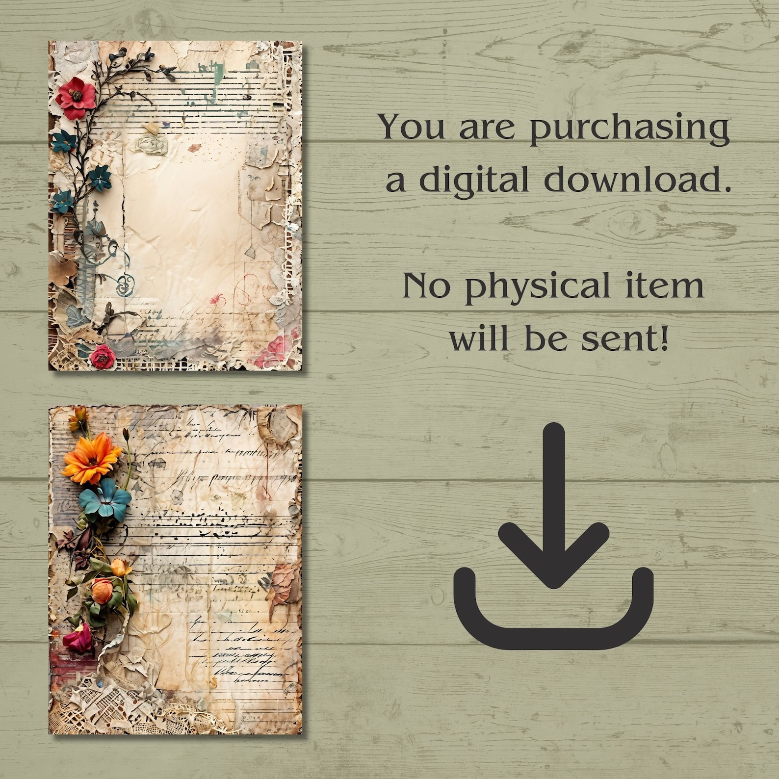 Layered Tattered Pages, Journal Pages for Junk Journals, Distressed ...