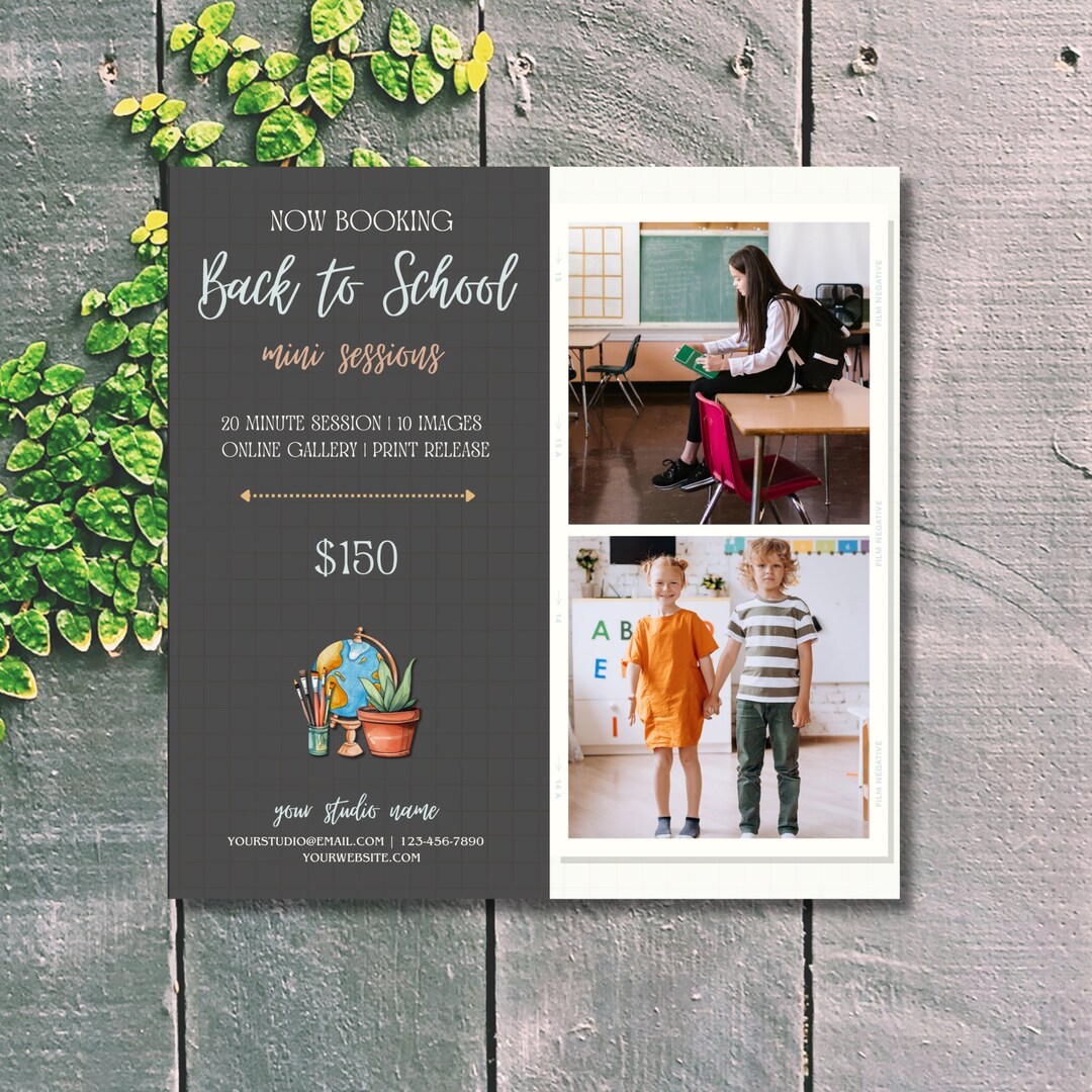 Back to School Mini Session Template: Photography Marketing (canva ...