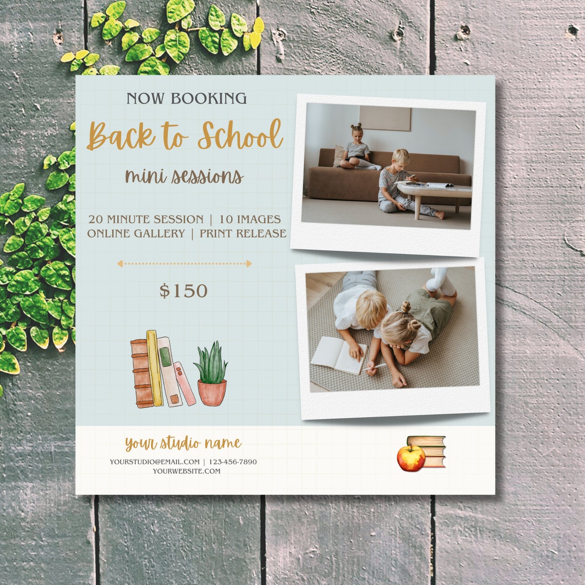 Back to School Mini Session Template: Photography Marketing (canva ...