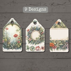 Wildflower Gift Tags, Vintage Flowers Gift Tags, Spring Flowers Tags ...