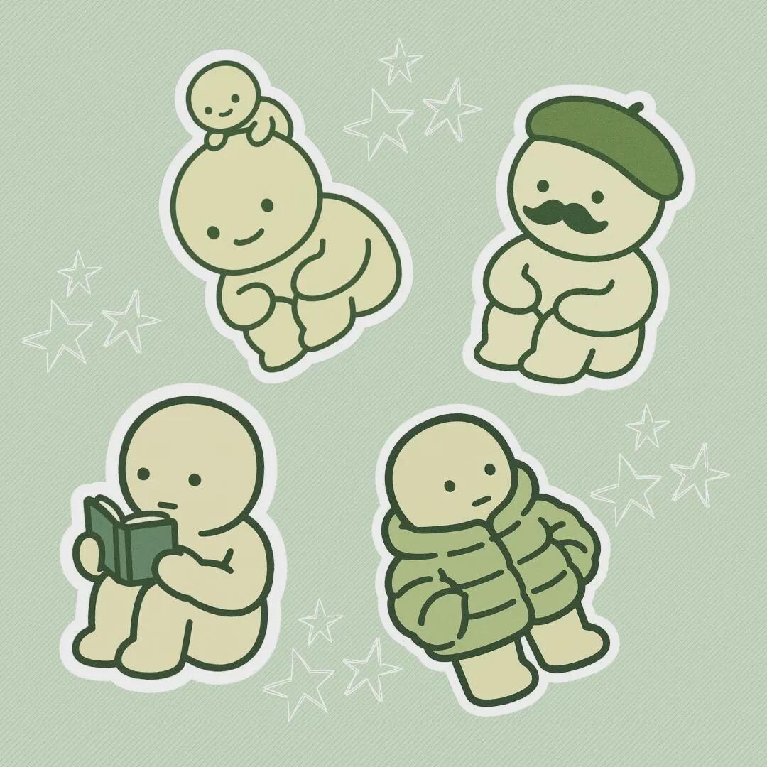 Cute Smiski Sticker Blind Box Inspired Vinyl Sticker – Funny Little ...