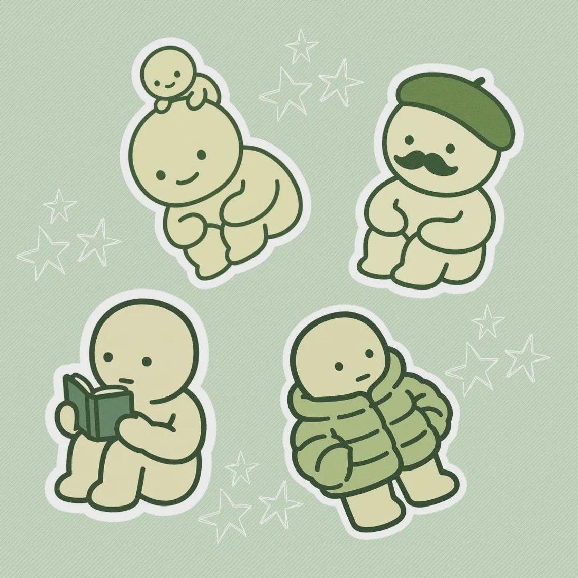 Cute Smiski Sticker Blind Box Inspired Vinyl Sticker – Funny Little ...