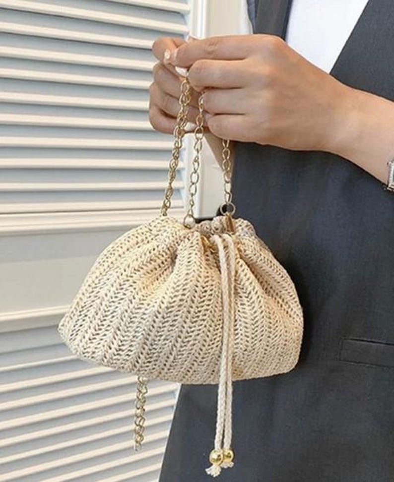 Handwoven Grass Shoulder Purse – Small Braided Crossbody Bag | Minimal ...