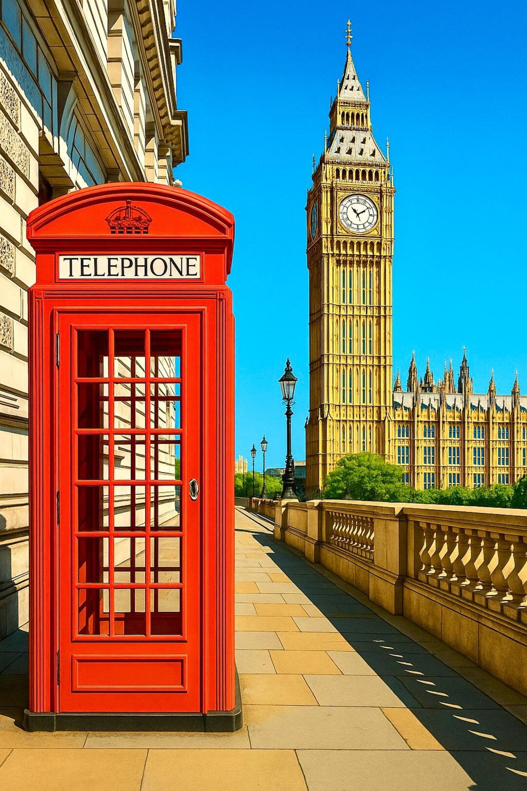 London Wall Art – Big Ben & Red Phone Booth Poster, London Travel Print ...
