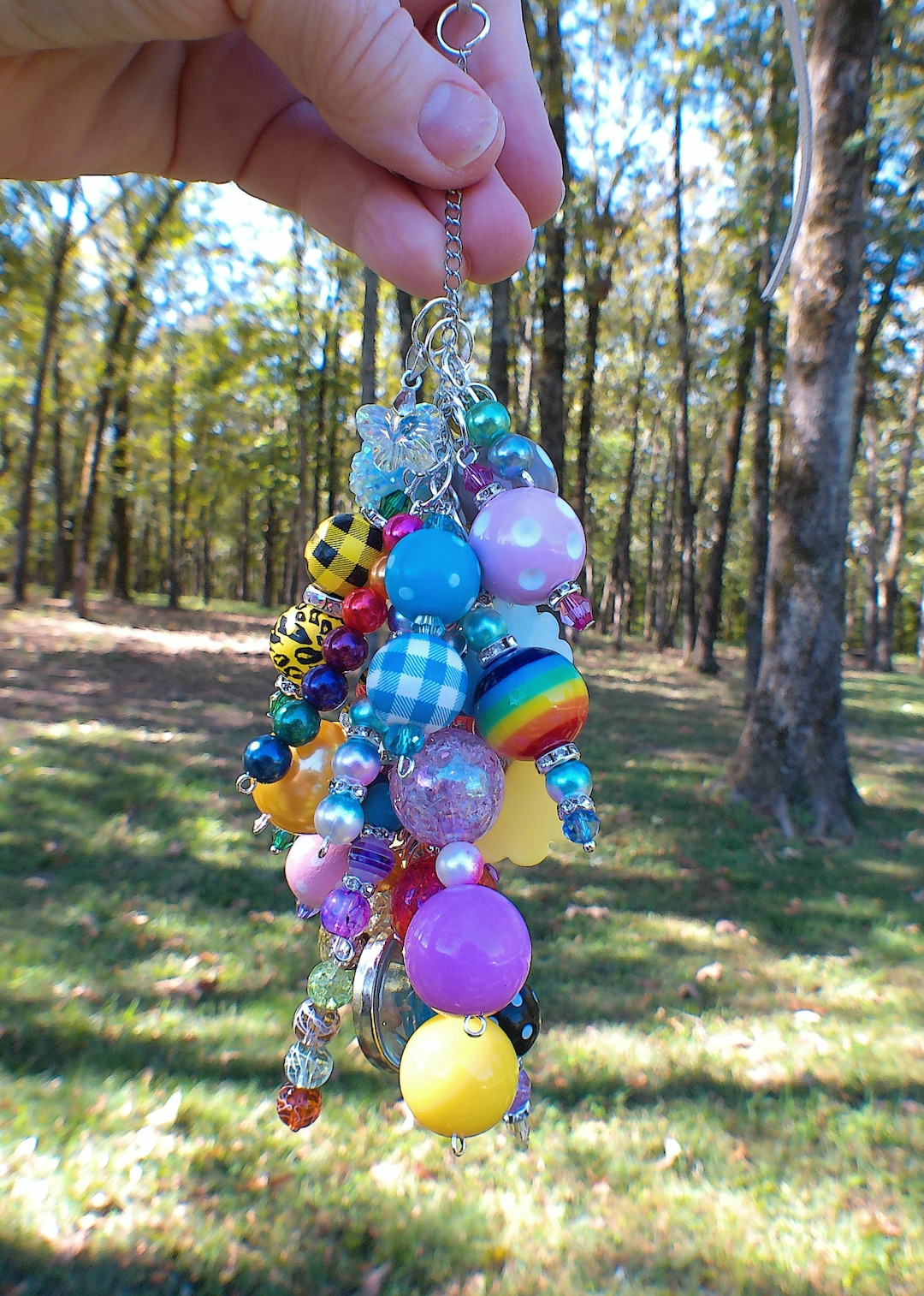 Rear View Mirror Charm Mixed Colors Beads Mirror - Etsy