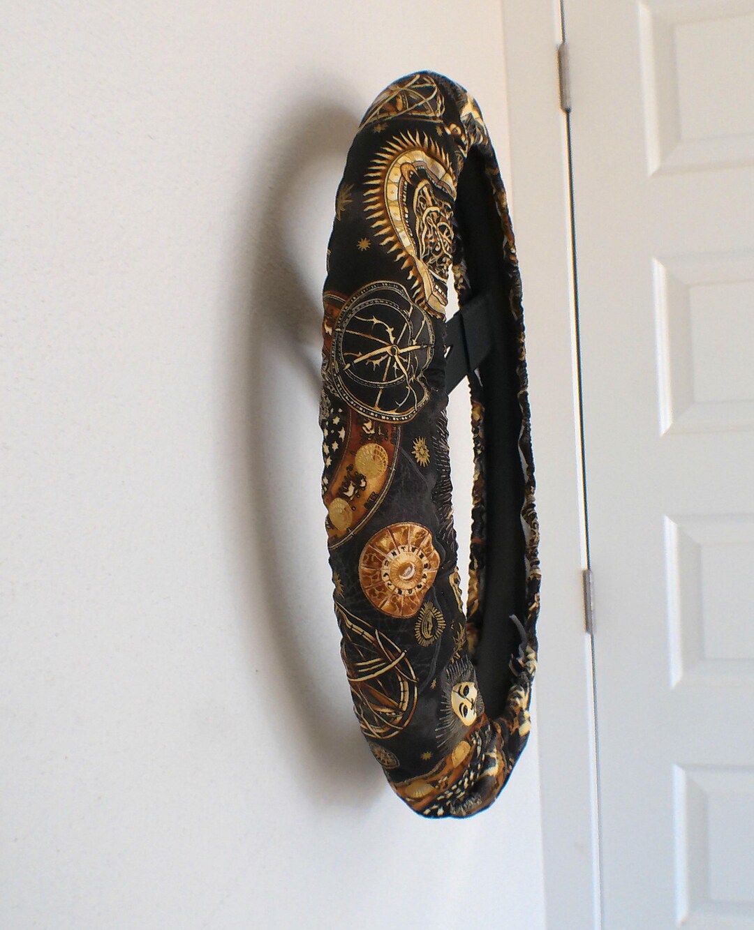 Astrology Steering Wheel Cover - Sun and Moon Celestial Gold and Black ...