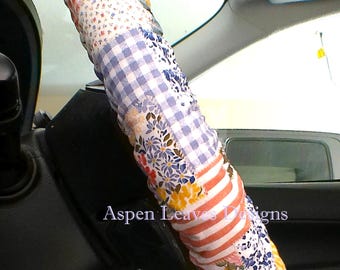 Blue Chinoiserie Patchwork Steering Wheel Cover With Gripper Fabric ...