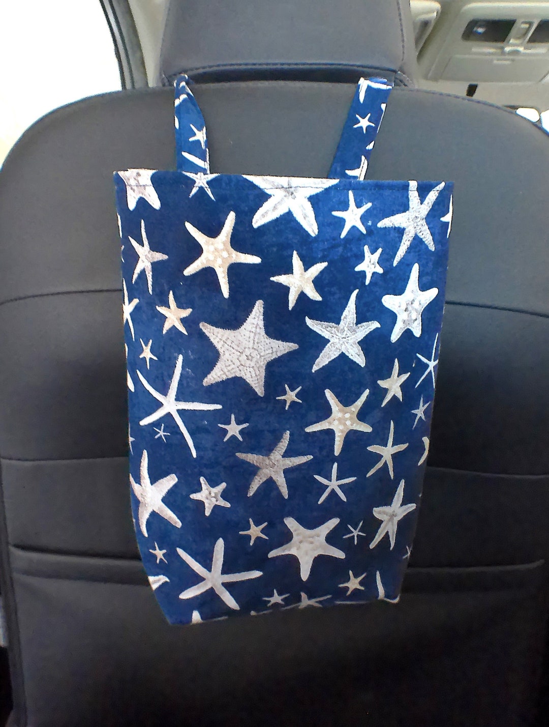 Starfish Car Trash Bag Nautical Aquatic Soft Litter Bag Snap Closure 10 ...