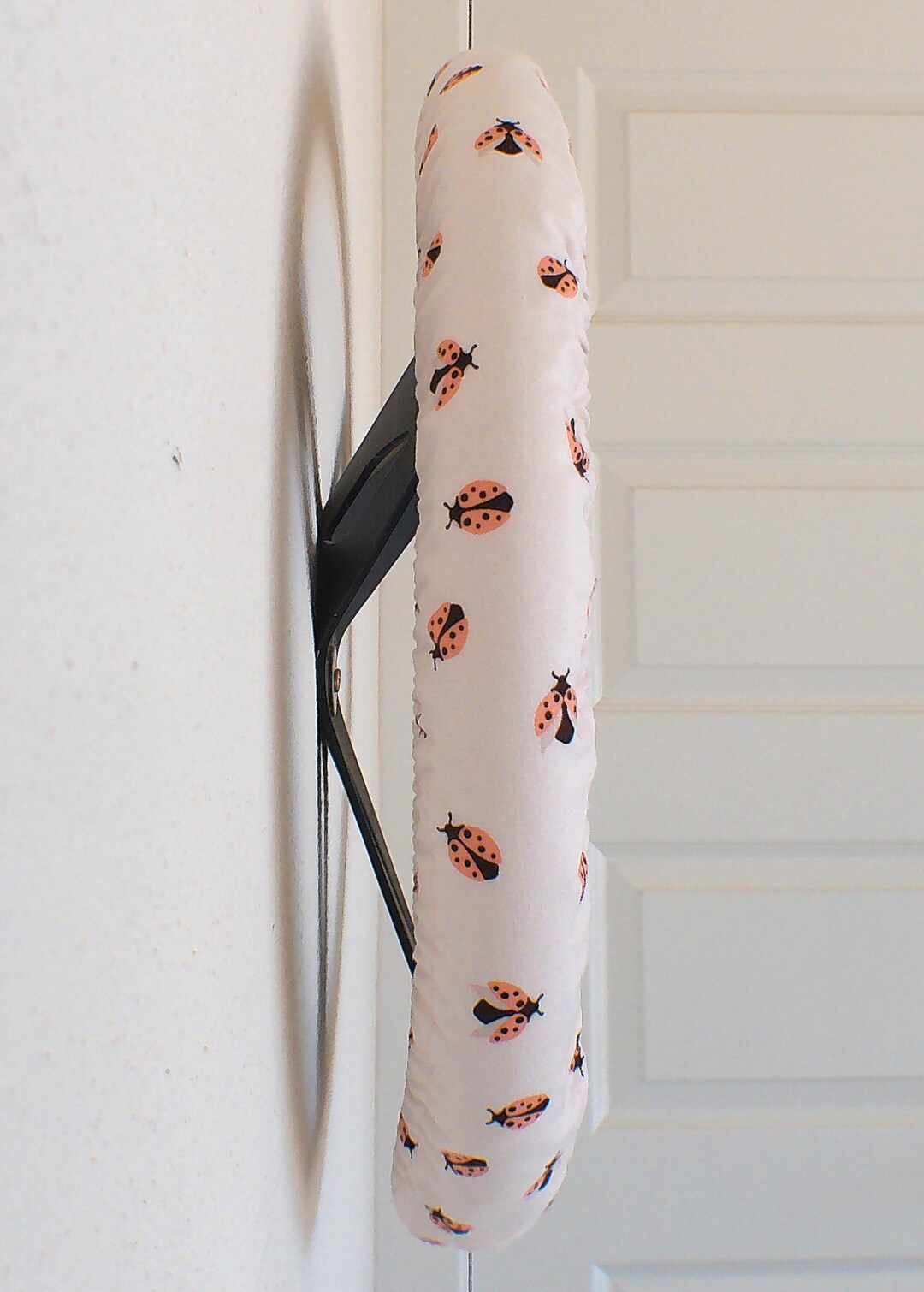 Ladybug Steering Wheel Cover Full Grip Fabric Pink Ladybugs on Light ...