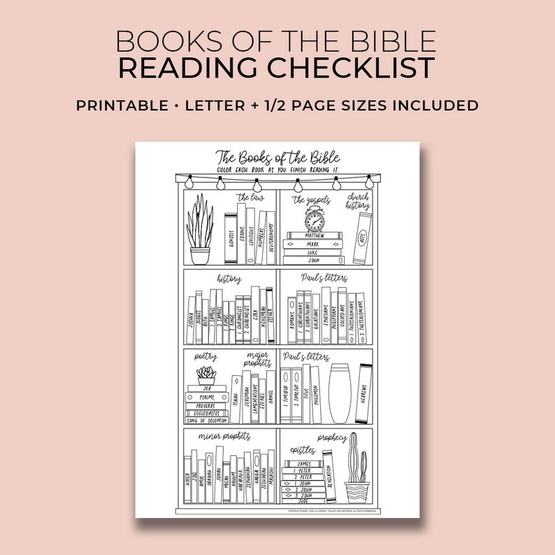 Books of the Bible Reading Checklist: Printable Tracker (digital ...