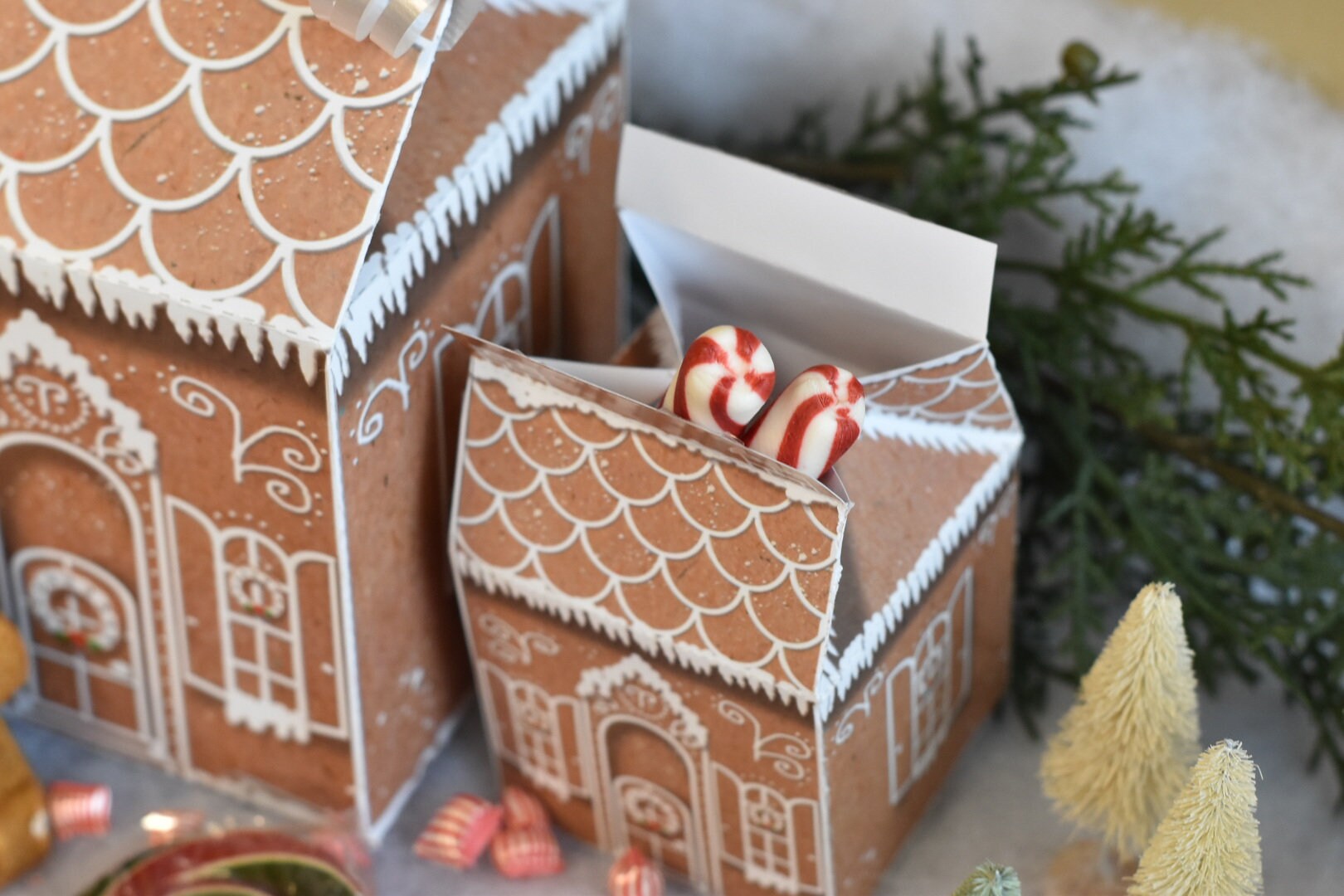 Gingerbread House Printable Party Treat Boxes Christmas - Etsy
