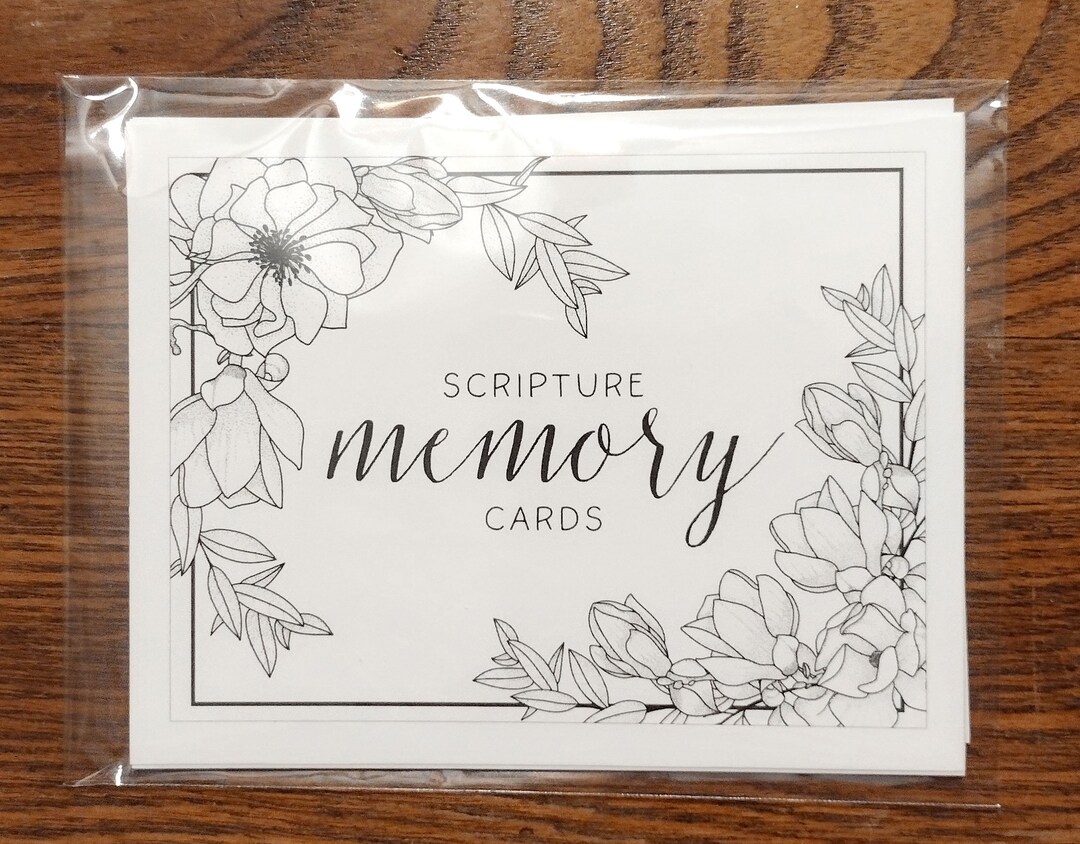 8 Different Floral Scripture Memory Verse Cards - Color Your Own - Etsy