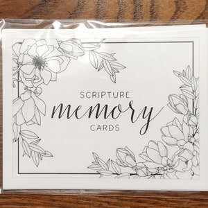 8 Different Floral Scripture Memory Verse Cards - Color Your Own - Etsy