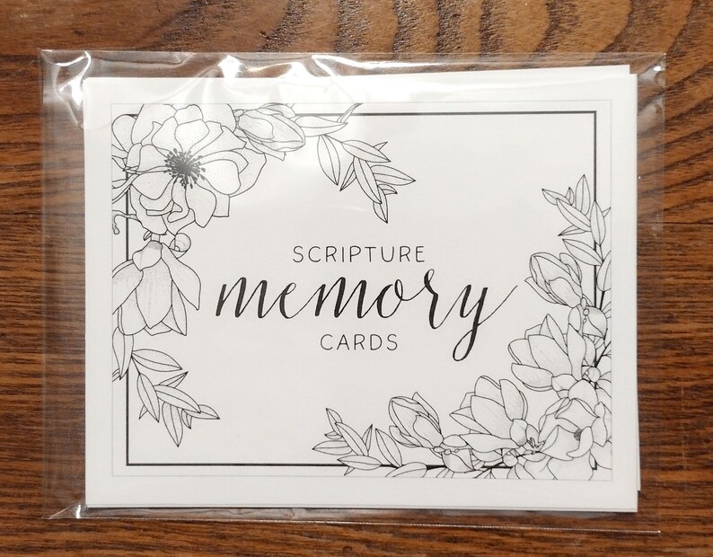 8 Different Floral Scripture Memory Verse Cards Color Your Own - Etsy