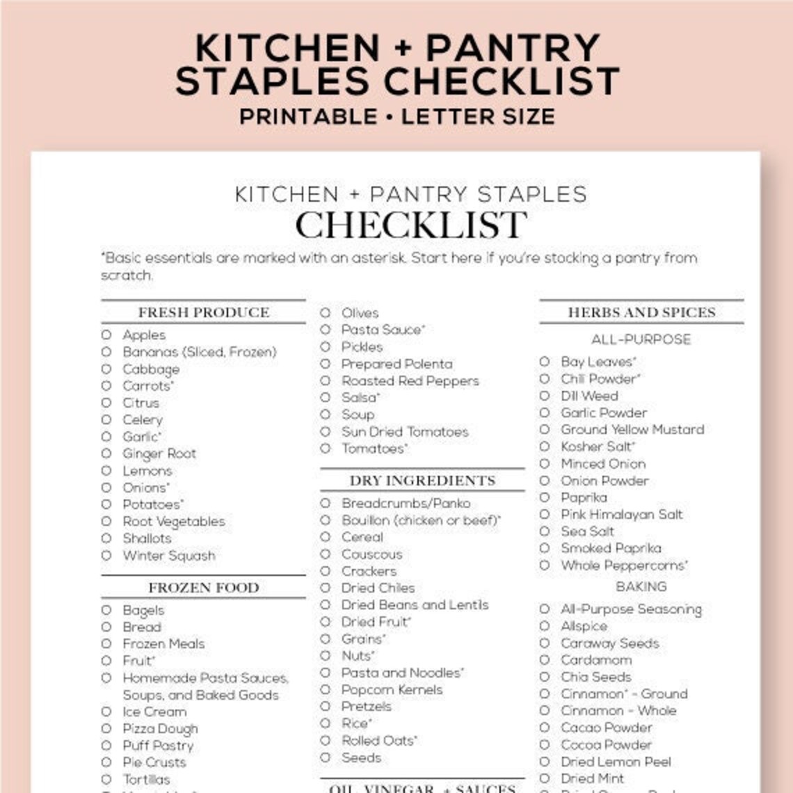 Shopping List Printable Tracker Pages, Pantry Inventory, Fridge ...