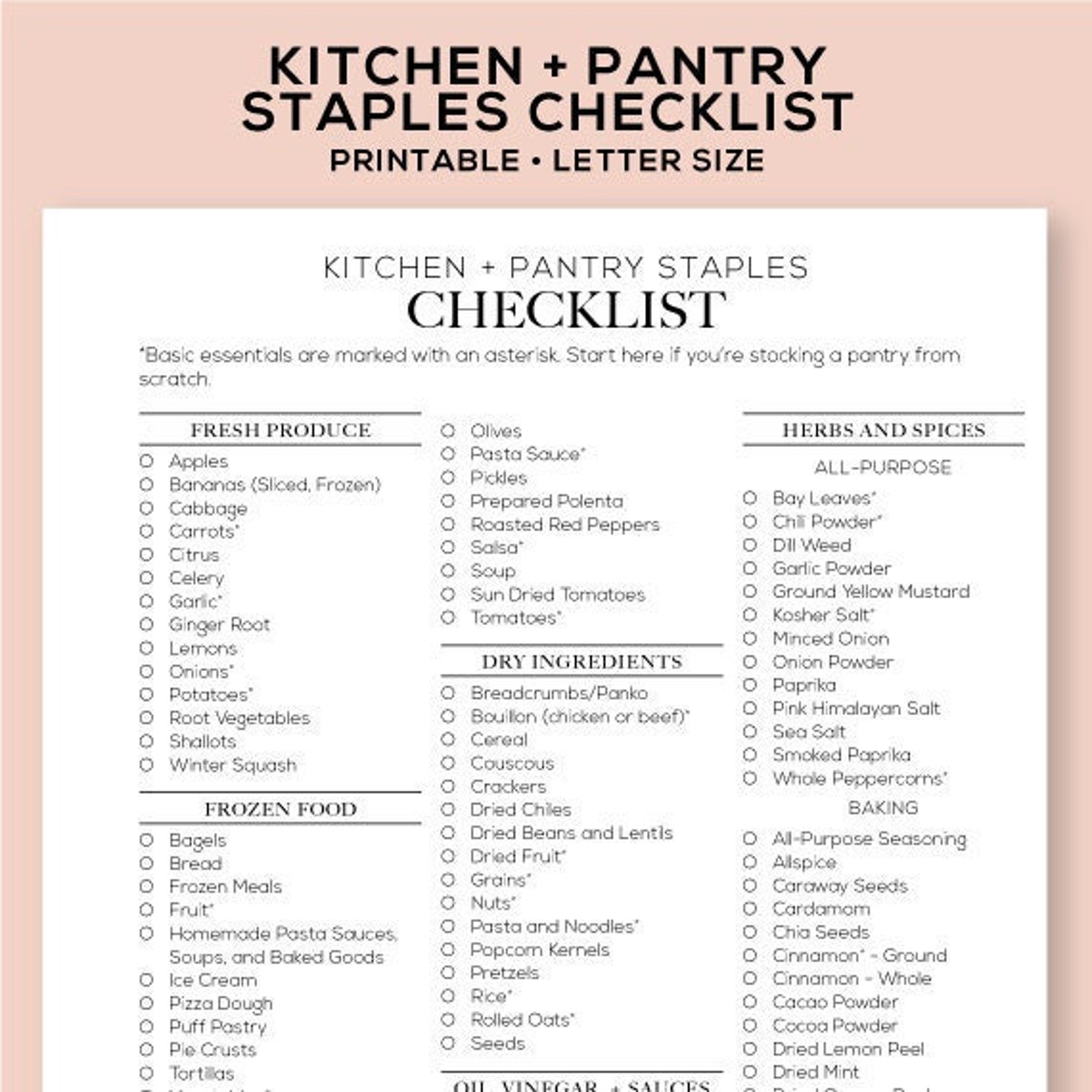 Shopping List Printable Tracker Pages, Pantry Inventory, Fridge ...