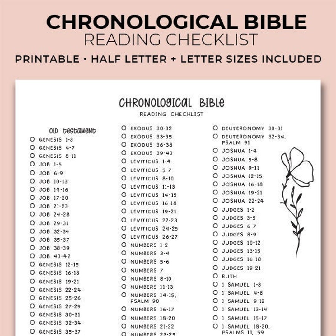 Bible Reading Checklist, Chronological Bible, Old Testament, New ...
