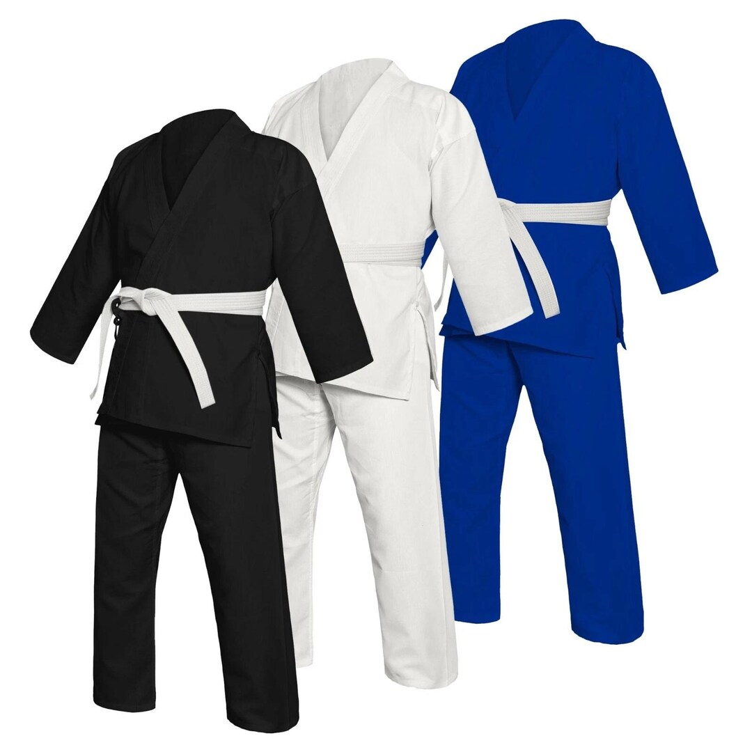 Lightweight Karate Gi: 7oz Cotton-poly Blend Uniform With Free White ...