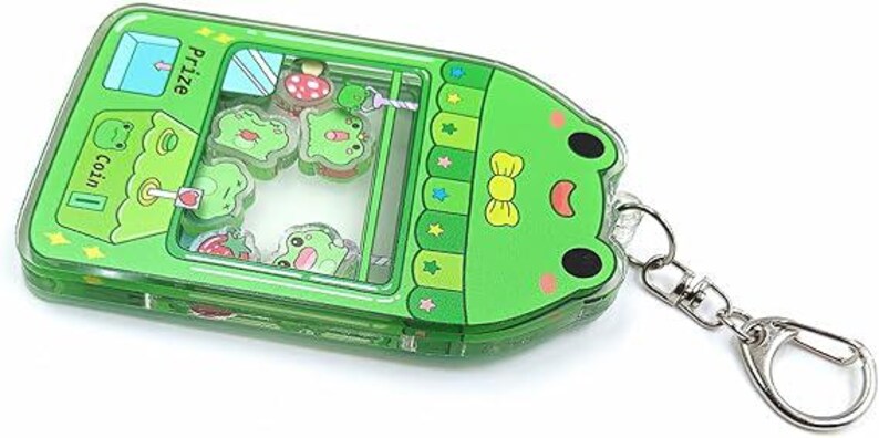 Cute Claw Game Machine Frog Keychain, Shaker Charm Acrylic Keyring for ...