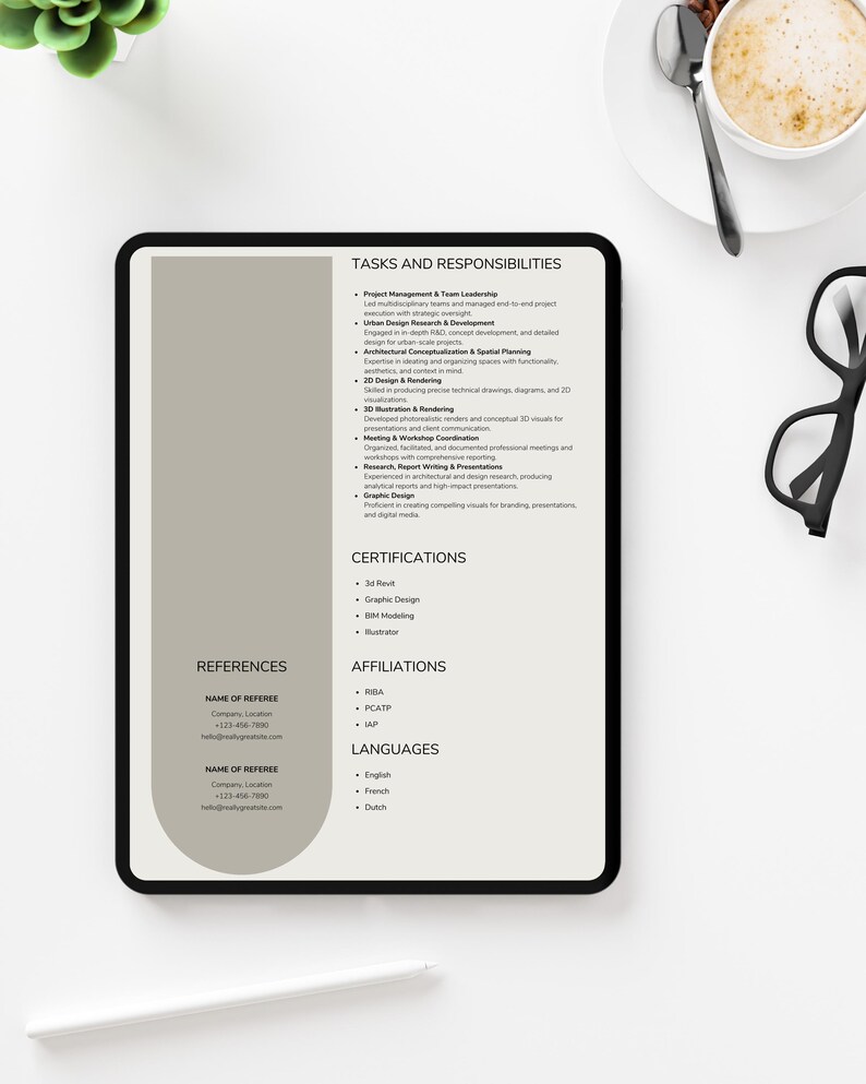 ATS Friendly Resume CV Architecture Interior Design Portfolio Resume ...
