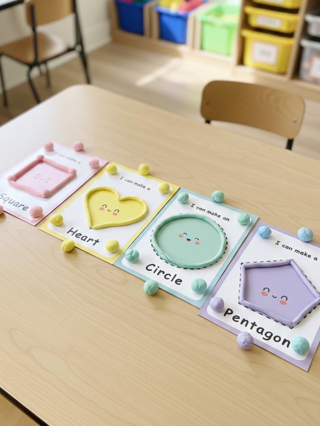 Printable Shape Playdoh Mats for Preschool- 12 Pack | Montessori Fine ...