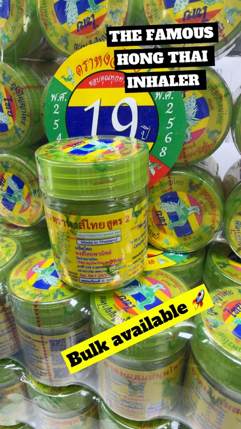 Hong Thai Herbal Inhaler | Thai Menthol Nasal Stick for Dizziness ...