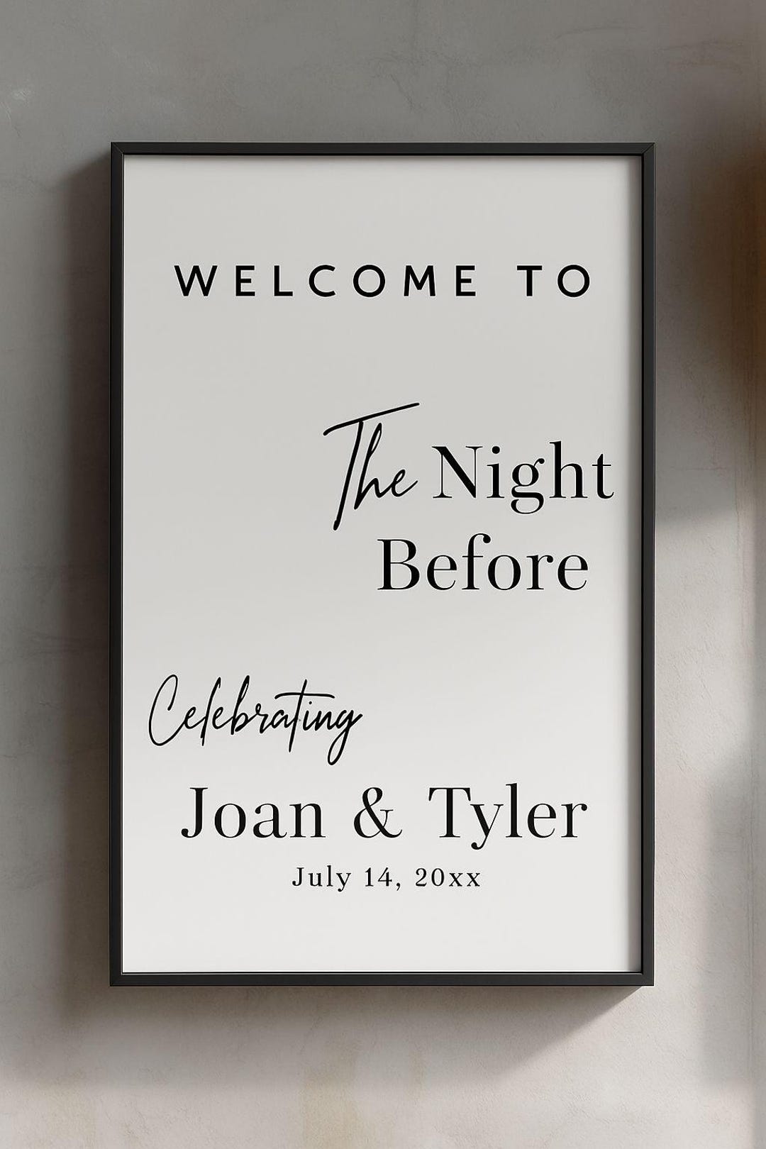 The Night Before Welcome Sign, Printable Instant Download, Canva ...