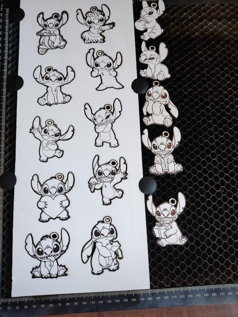 Stitch Character (part 1) Laser Cut File – Cartoon Keychain SVG,DXF ...