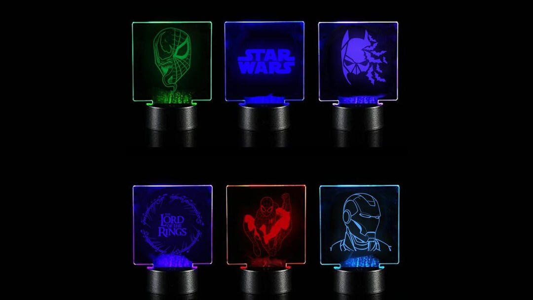 Laser Cut Acrylic Lamp Design Files: LED Night Light Svgs (digital ...