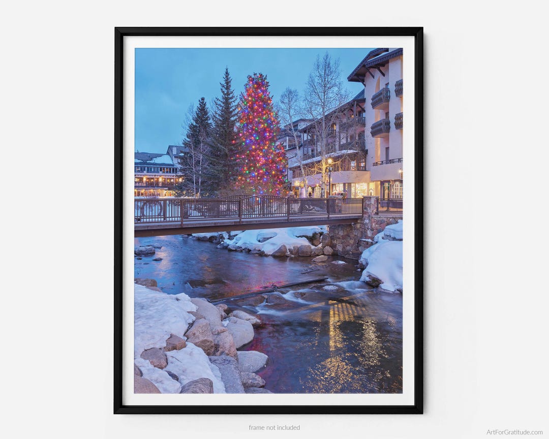 Vail Village Bridge With Gore Creek in Winter, A Vail Colorado Fine Art ...