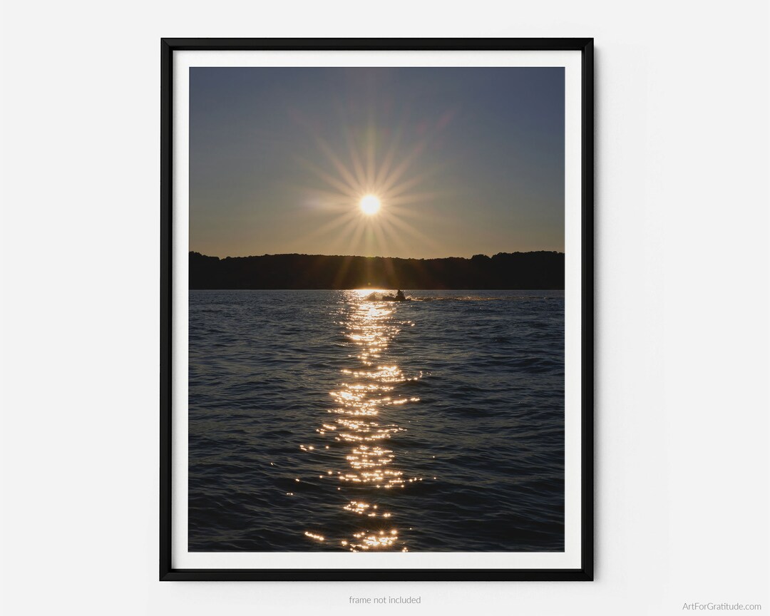 Torch Lake at Sunset, Fine Art Photography Print, in Michigan, With Jet ...