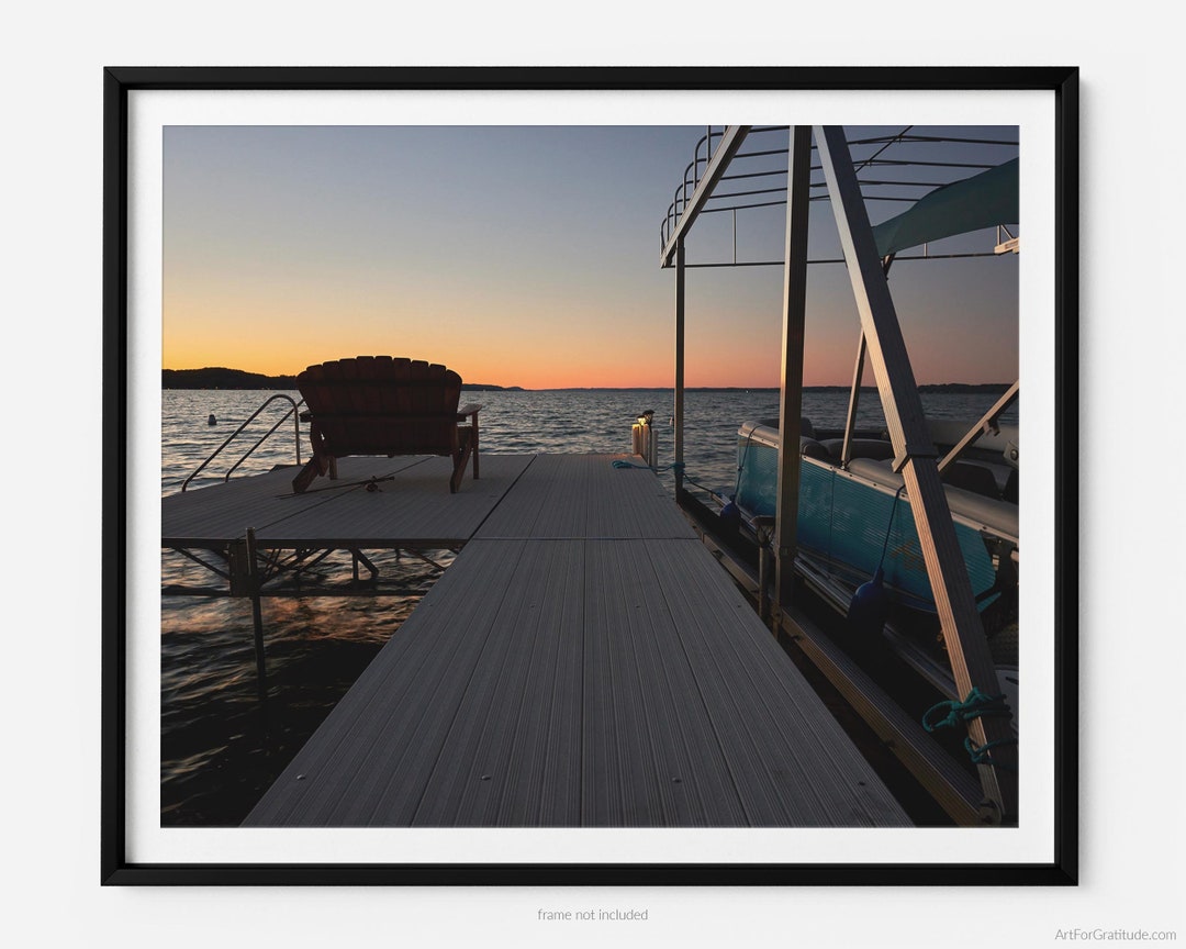 Torch Lake Boat Dock at Sunset, Fine Art Photography Print, in Michigan ...