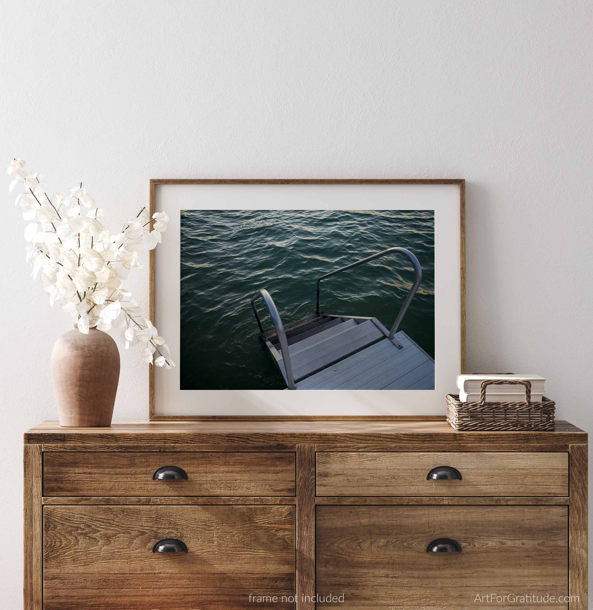 Torch Lake Boat Dock Ladder, Fine Art Photography Print, in Michigan ...