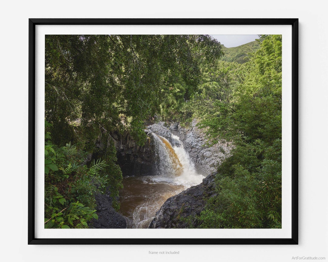 Waterfall at Palikea Stream Crossing, on the Pipiwai Trail, A Maui ...