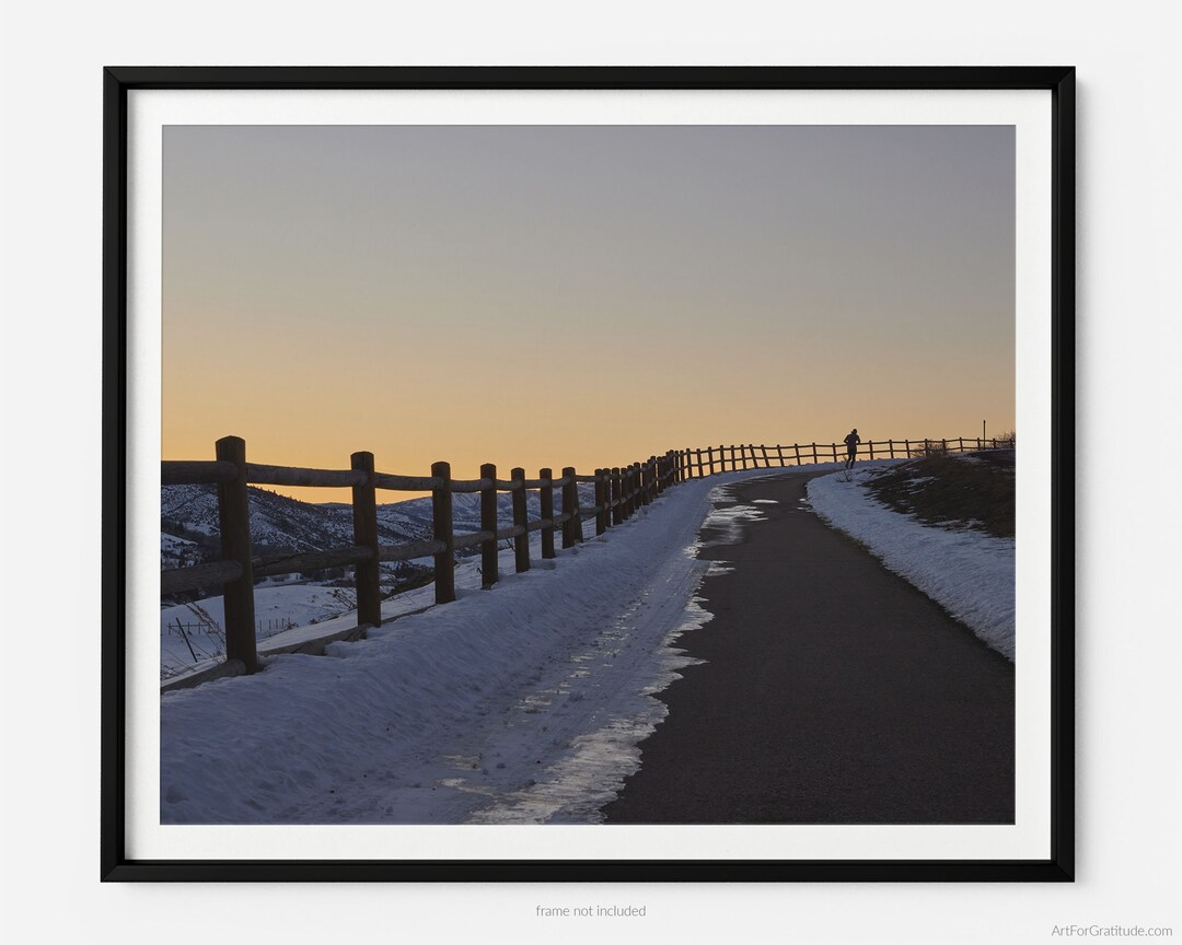 Avon Runner on Winding Road at Sunset, Avon Colorado Fine Art ...